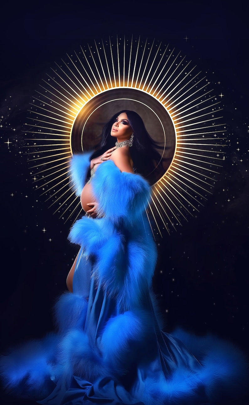 Golden Maternity Rings Overlays Circle Halo Maternity Light Ring Frame ...