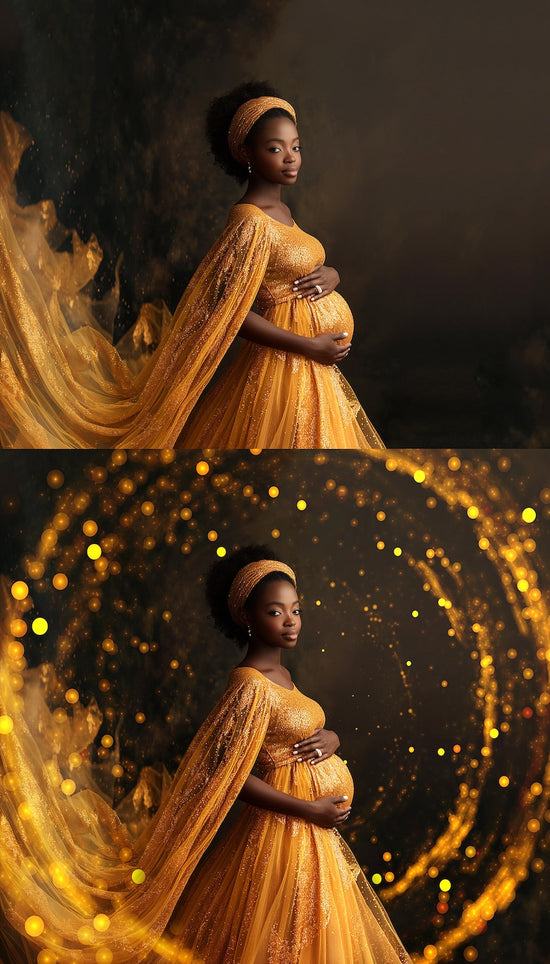 Golden Maternity Rings Overlays Circle Halo Maternity Light Ring Frame ...