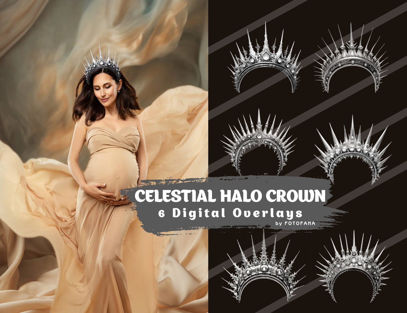 Celestial Halo Crown Overlays Crown Goddess Headpiece Celestial Spike ...